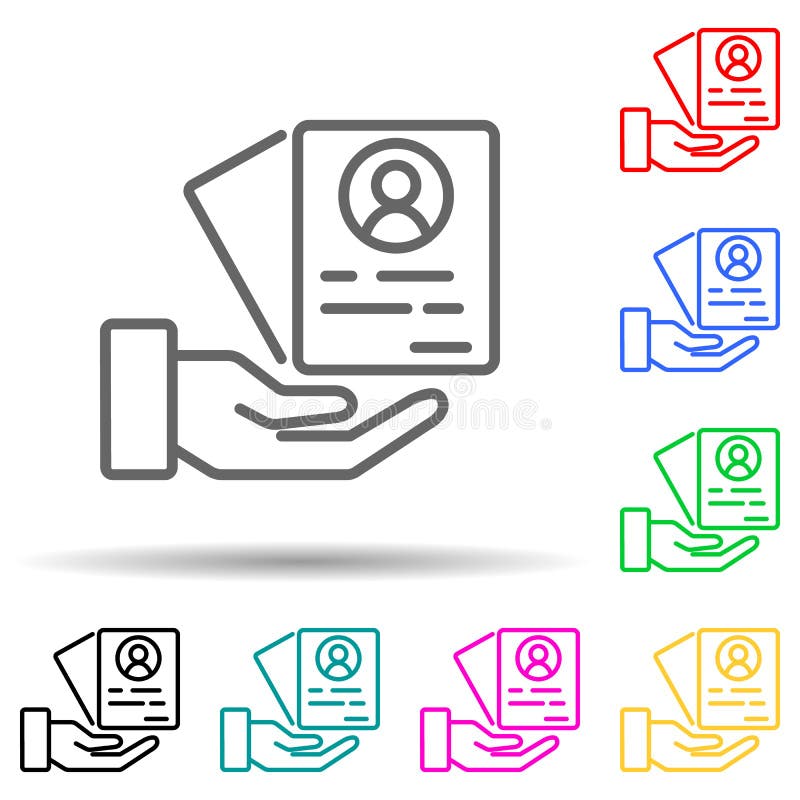 CV Multi Color Style Icon. Simple Thin Line, Outline Vector of ...