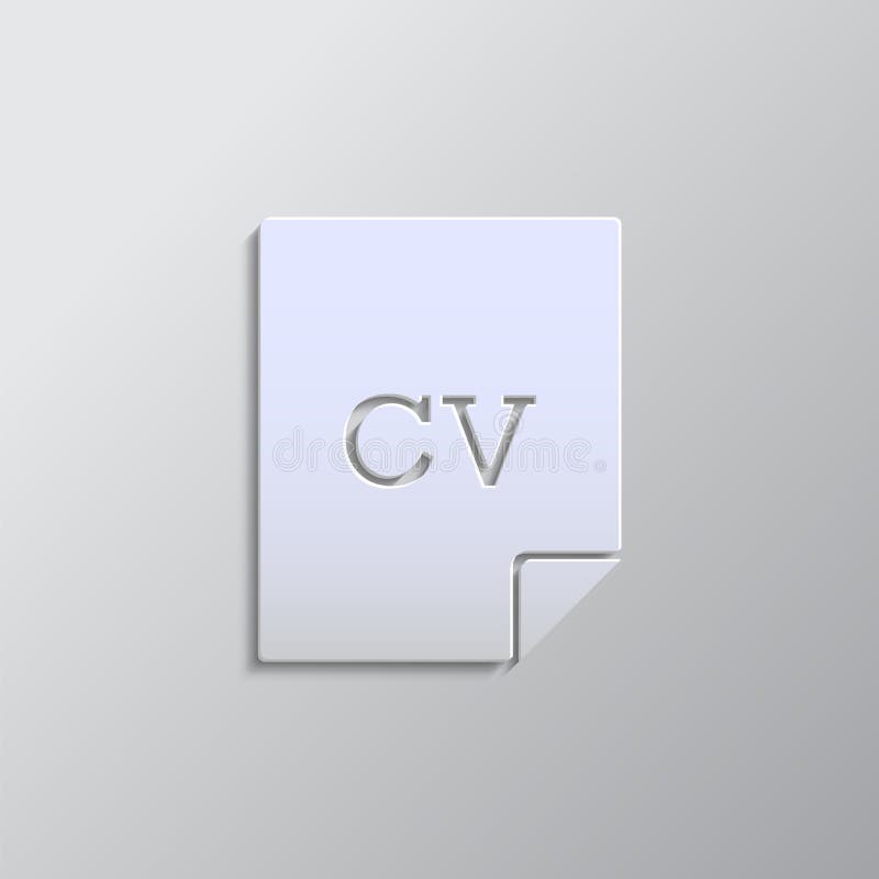 Cv Paper Style, Icon- Paper Style Vector Icon Stock Illustration ...