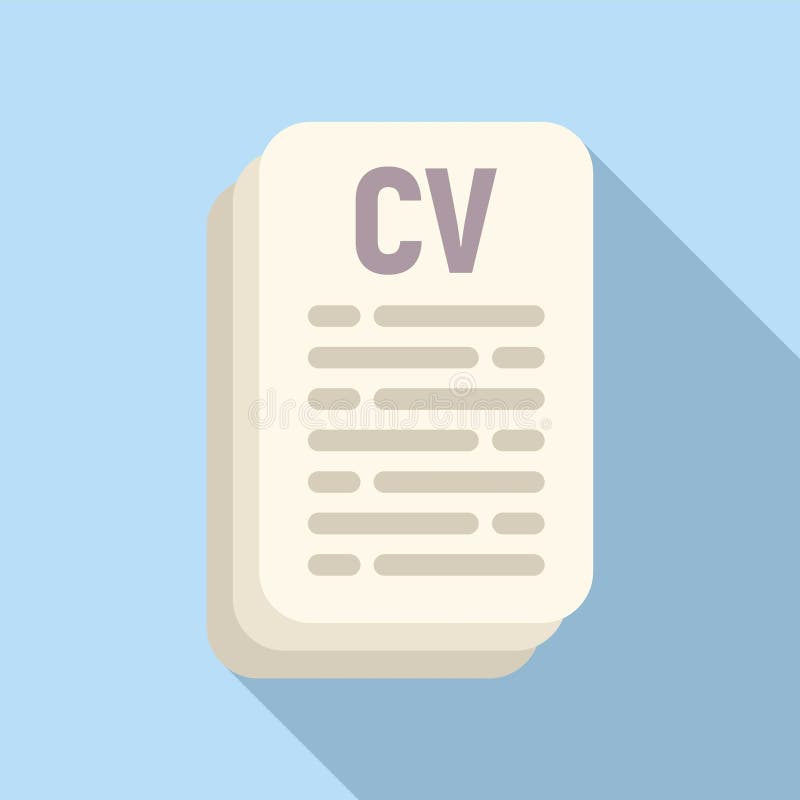 Cv Papers Icon Flat Vector. Looking Seek New Job Stock Illustration ...