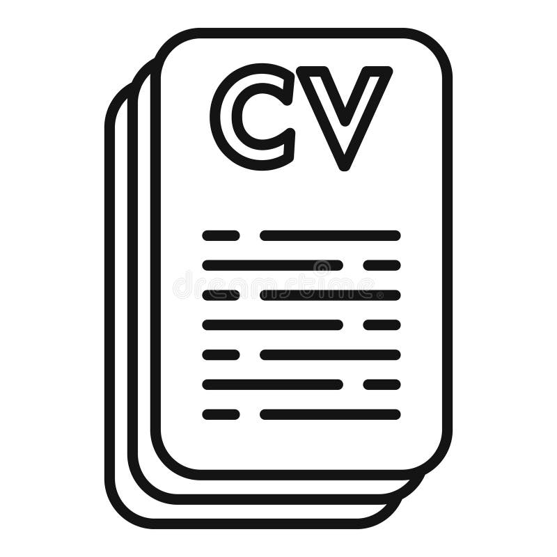 Cv Papers Icon Outline Vector. Looking Seek New Job Stock Vector ...