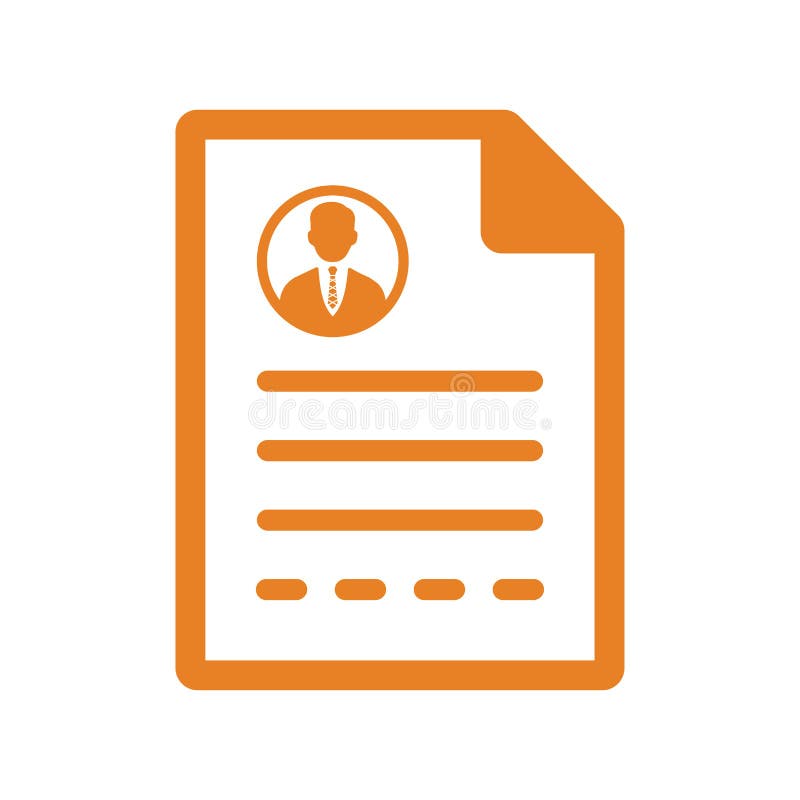 CV, Personal Profile Icon. Orange Vector Design Stock Vector ...