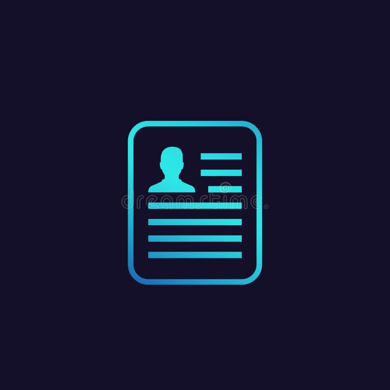 Resume, Application, Clipboard, Curriculum, Cv Blue Icon on Abstract ...