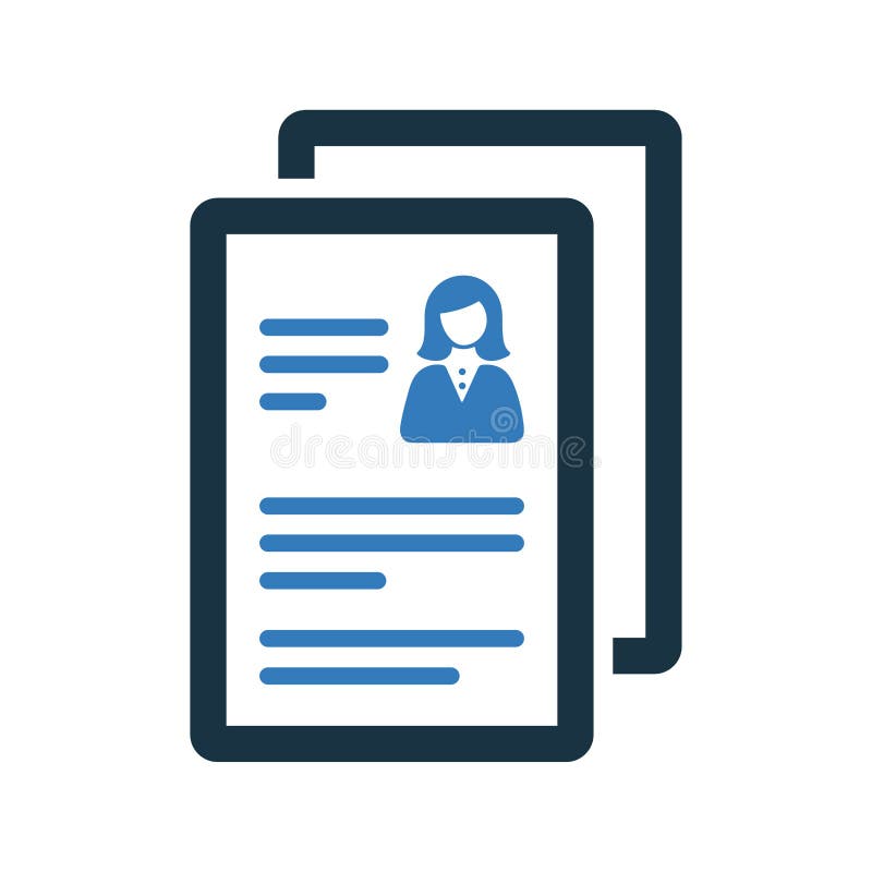 Cv, Resume Icon / Blue Vector Stock Vector - Illustration of biography ...