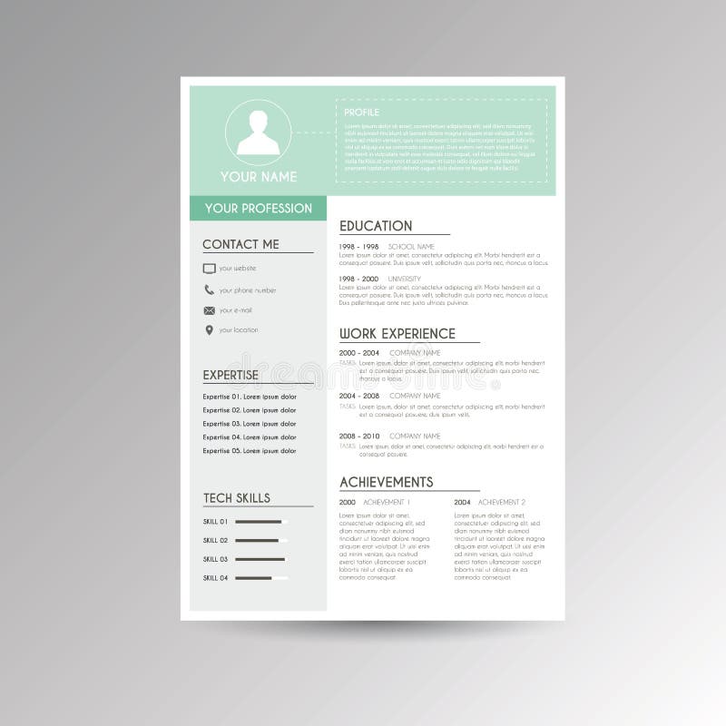 CV Template. Minimalist Resume, Web Page, Job Application, Skills ...