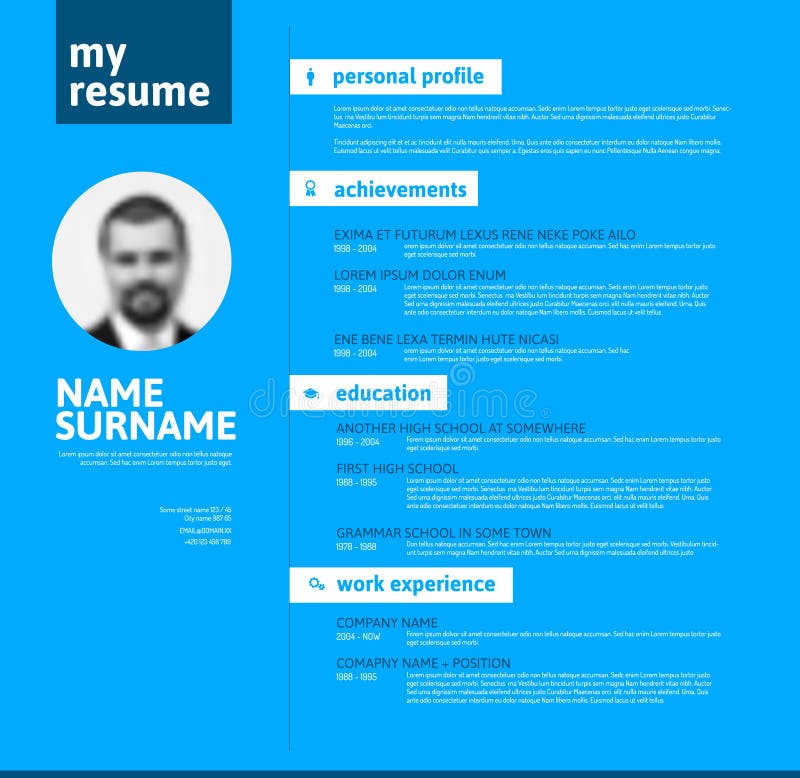 Cv / Resume Template with Nice Typography Stock Vector - Illustration ...