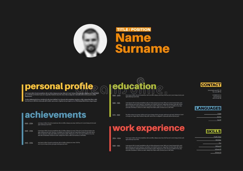 Modern Cv Resume Template Design Stock Illustration - Illustration of ...