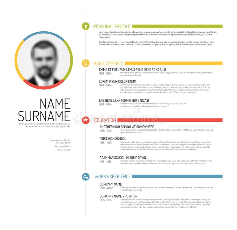 Colorful Cv Template Stock Illustrations – 479 Colorful Cv Template ...