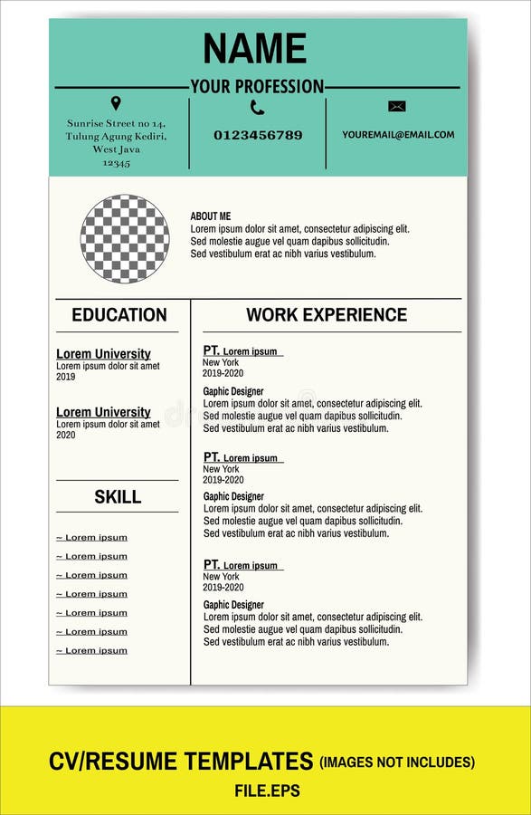 CV or Resume Working Document Templates Stock Vector - Illustration of ...