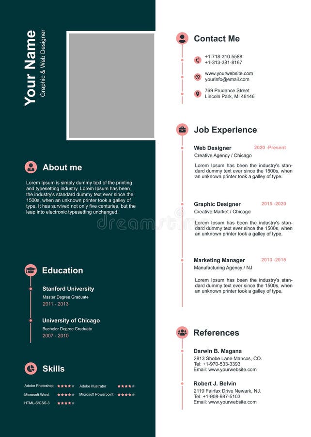 Cv Template Vector Stock Illustrations – 4,809 Cv Template Vector Stock ...