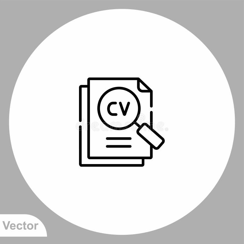 CV vector icon sign symbol stock vector. Illustration of manager ...