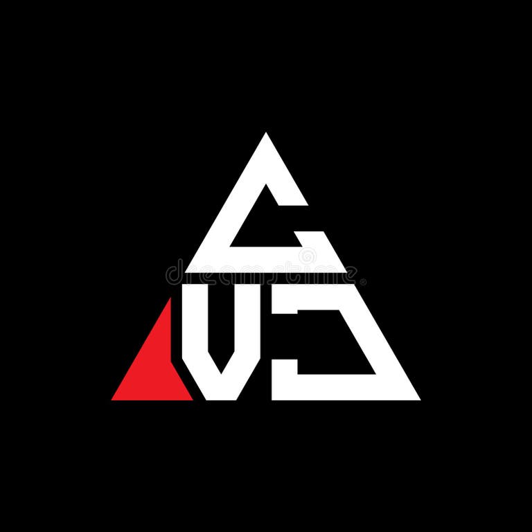 CVJ Triangle Letter Logo Design with Triangle Shape. CVJ Triangle Logo ...