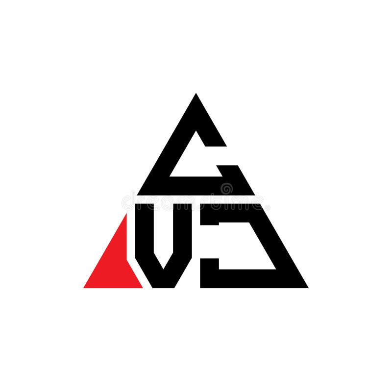 CVJ Triangle Letter Logo Design with Triangle Shape. CVJ Triangle Logo ...