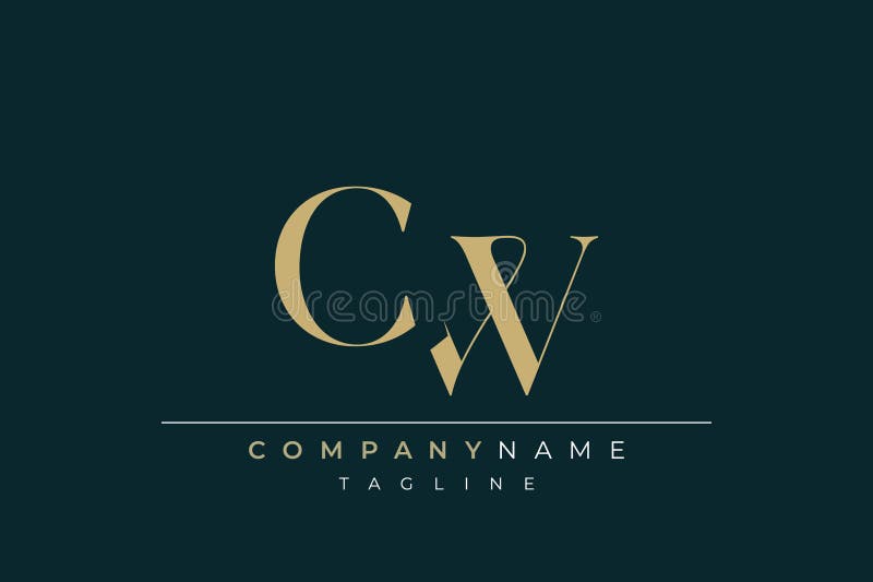 CW Abstract logo design stock vector. Illustration of blue - 361637505