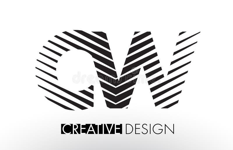 CW C W Lines Letter Design with Creative Elegant Zebra Stock Vector ...