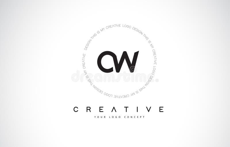 CW C W Logo Design with Black and White Creative Text Letter Vector ...