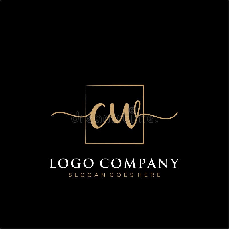 CW Initial Handwriting Logo Template Vector. Stock Vector ...