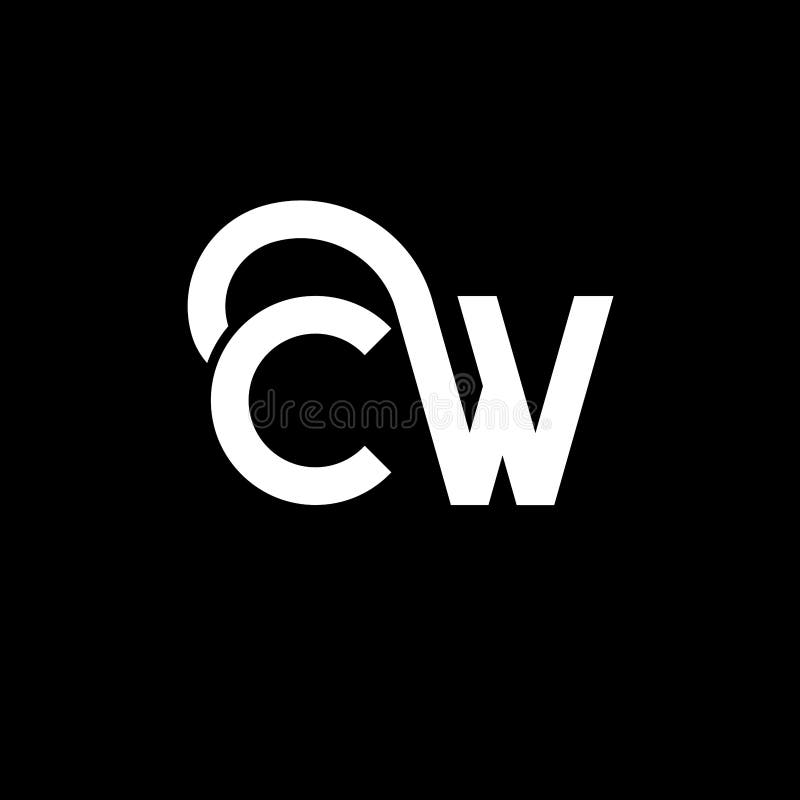 CW Letter Logo Design on Black Background. CW Creative Initials Letter ...