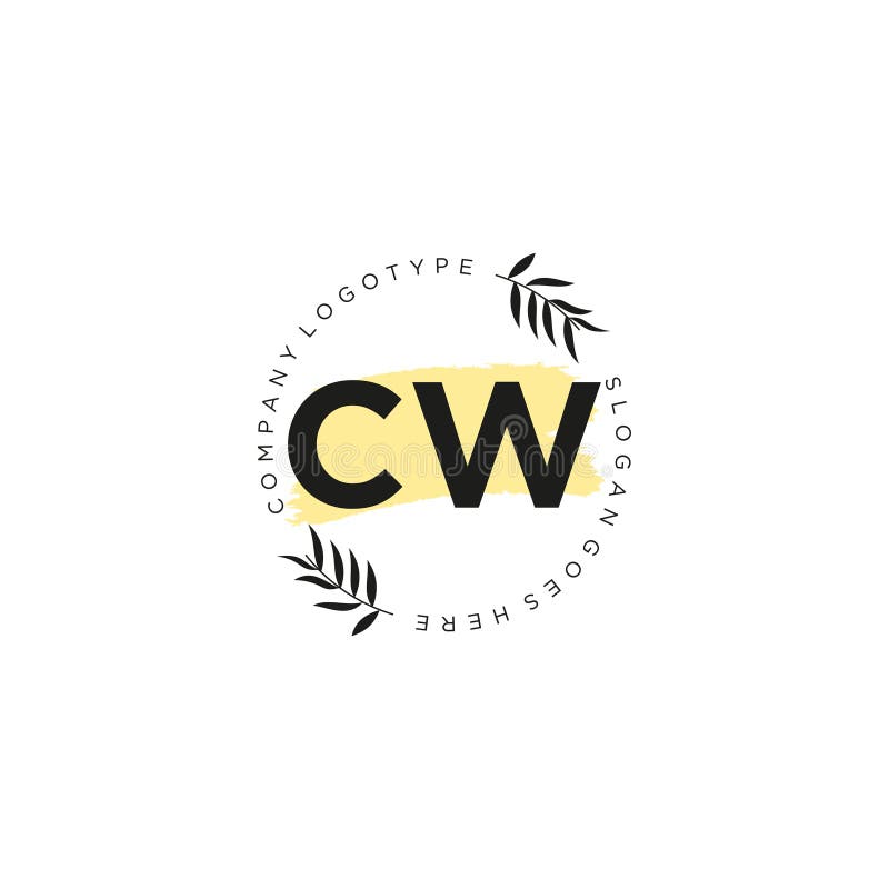 CW Letter Logo Icon Design Template Elements Stock Vector ...