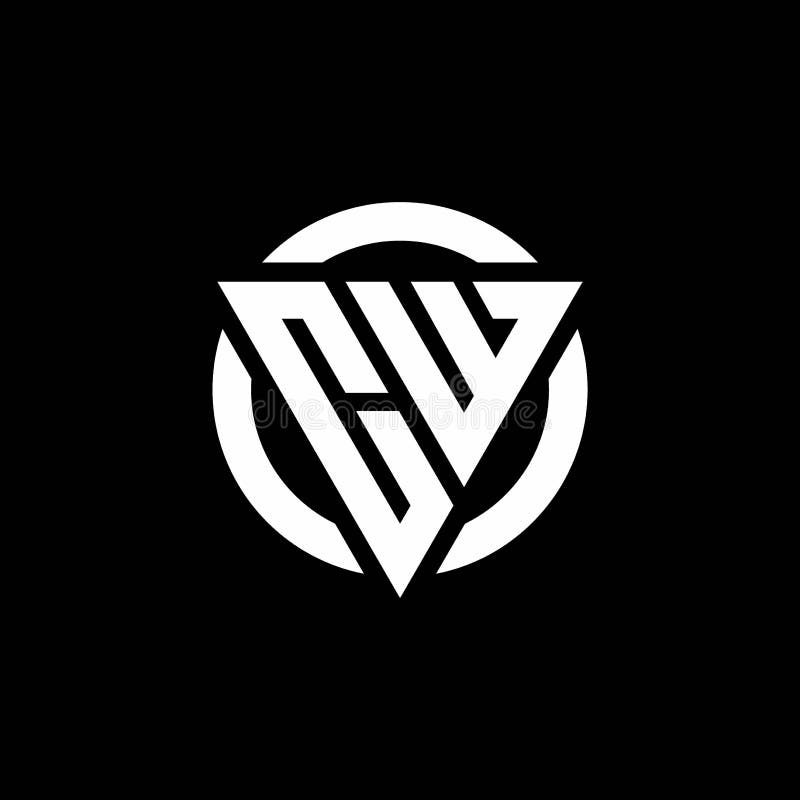 CW Logo with Triangle Shape and Circle Rounded Design Template Stock ...