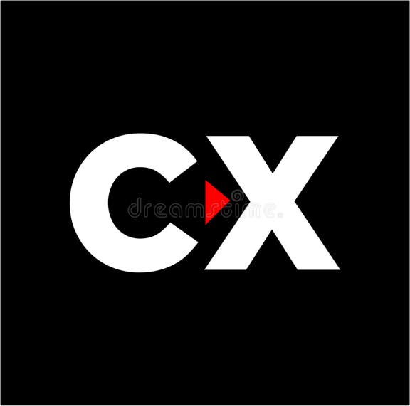 CX Company Name Initial Letters Monogram with Play Icon. CX Icon Stock ...