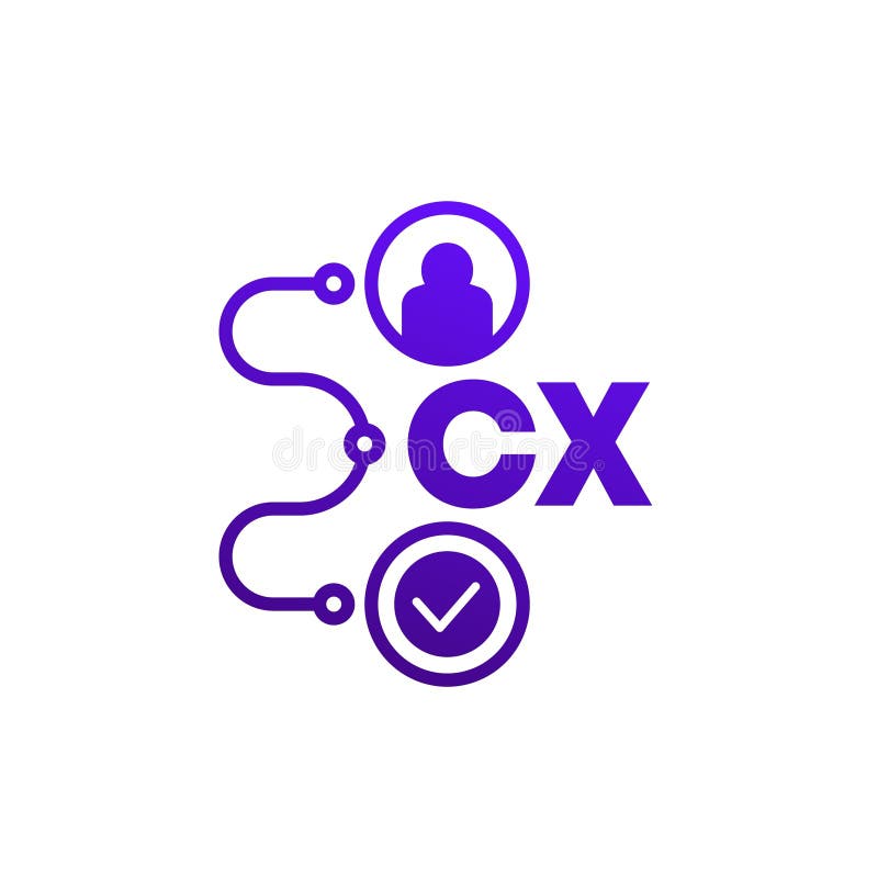CX, Customer Experience Icon on White Stock Vector - Illustration of ...