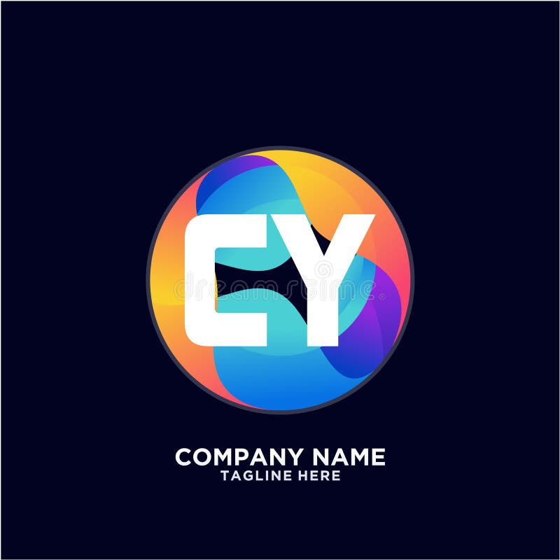 CY Initial Logo with Colorful Circle Template Vector Stock Vector ...