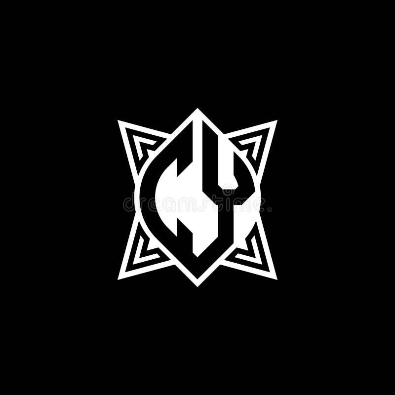 CY Monogram Letter Geometric Star Style Stock Vector - Illustration of ...