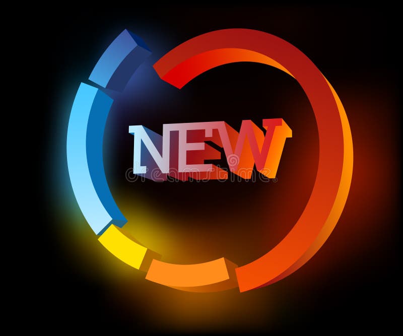 Cyaan Abstract Vector NIEUW Symbool Stock Illustratie - Illustration of ...