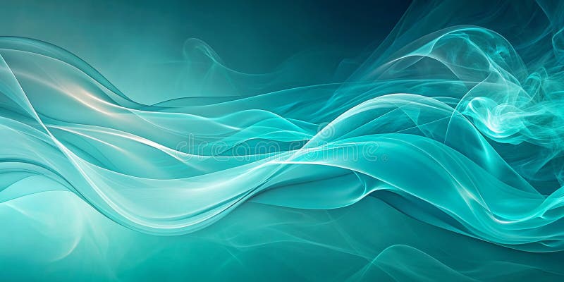 Cyan Abstract Background Smoke Translucent Waves Generative AI Stock ...