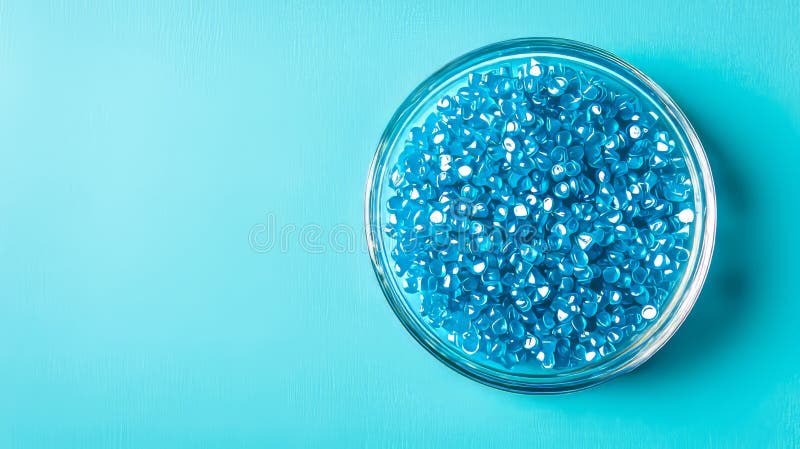 On a Cyan Backdrop, Top View Illustration with Cyan Plastic ...