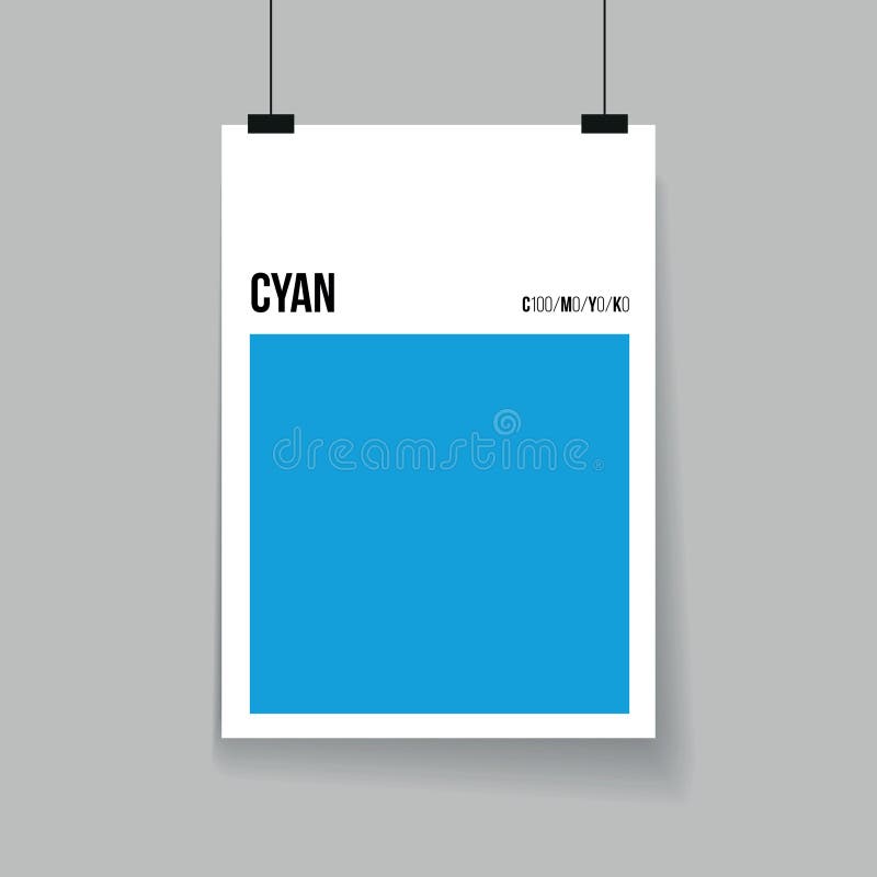 Cyan Blue Color Template CMYK Poster Stock Vector - Illustration of ...