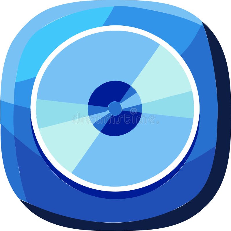 Cyan Blue Disk Vector Icon Symbol Stock Vector - Illustration of ...