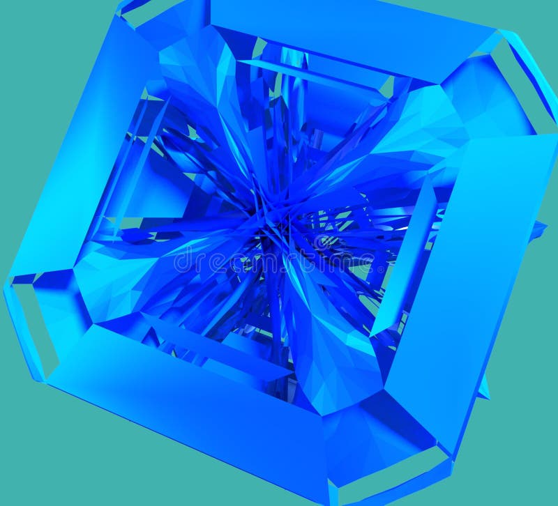 Cyan Blue Jewel Refraction Pattern Design Stock Illustration ...