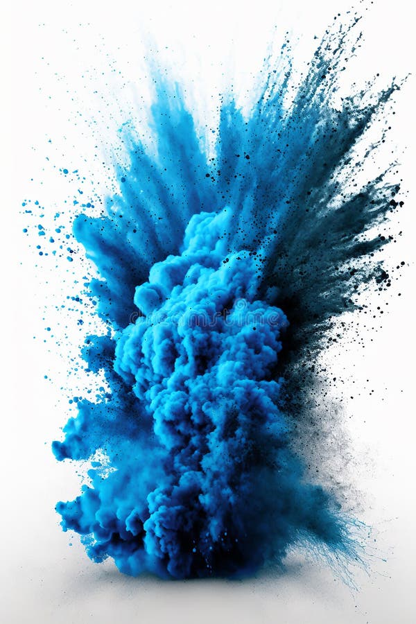 Blue Powder Explosion on the Black Background Stock Illustration ...