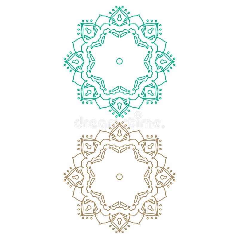 Cyan Brown Natural Mandala Sign Symbol Logo Stock Vector - Illustration ...