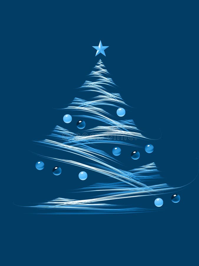 Cyan christmas tree stock illustration. Illustration of fractal - 3563485