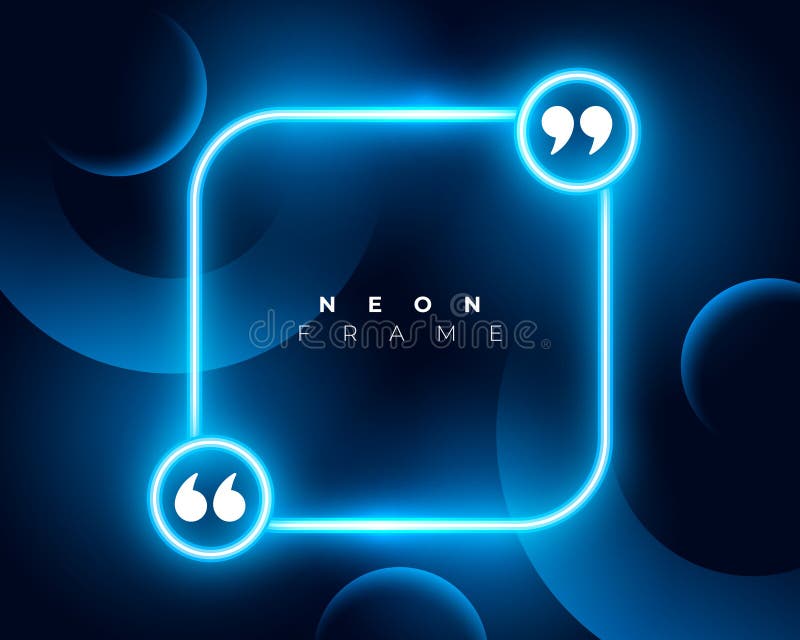 Cyan Color Glowing Neon Frame Background with Blank Space Stock Vector ...