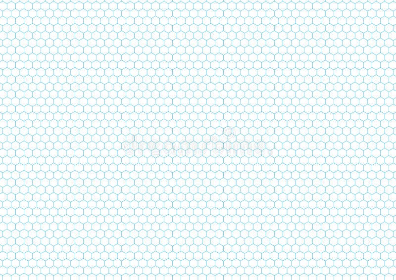 Cyan Color Hexagon Grid, A4 Size Horizontal Background Stock Vector ...