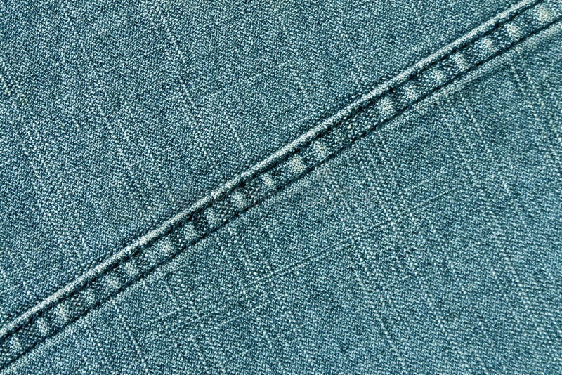 Cyan Color Jeans Cloth Texture with Stitch. Stock Image - Image of ...