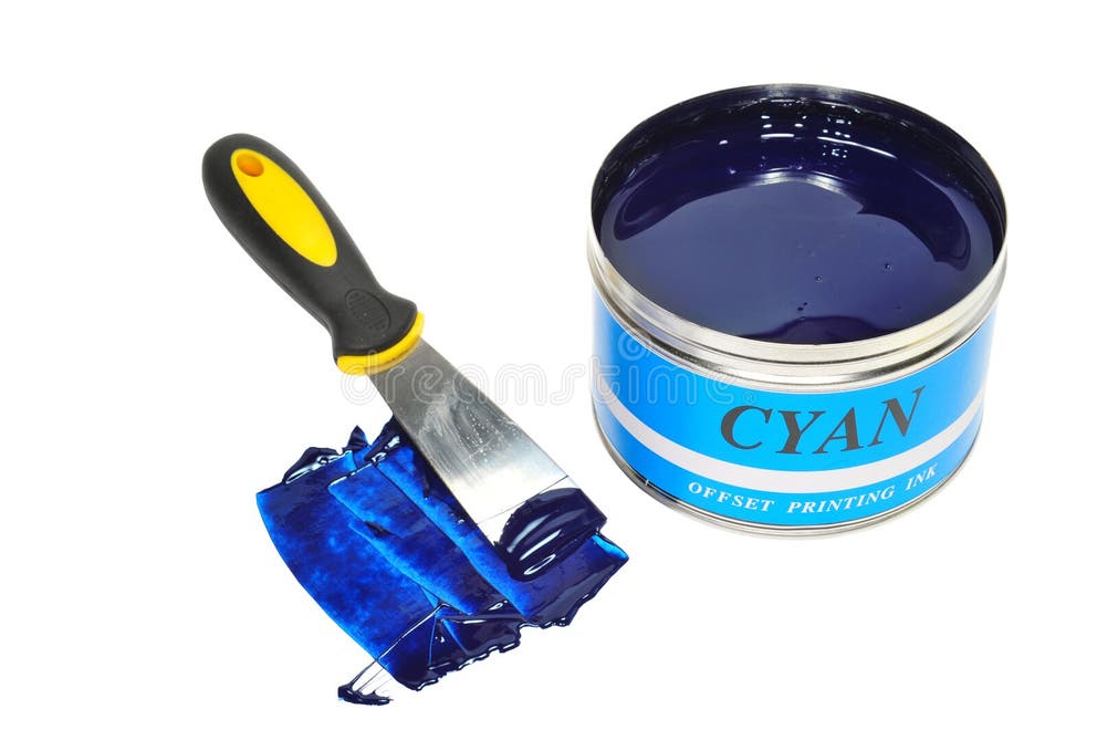 Cyan Color Offset Ink stock image. Image of pantone, apply - 18625373