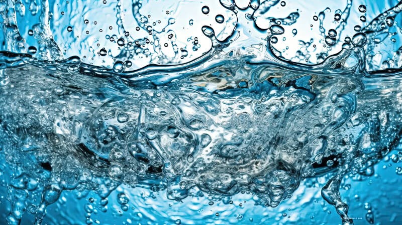 Cyan-Colored Watersplash Collage Stock Illustration - Illustration of ...