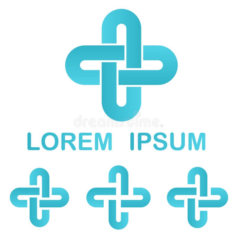 Cyan Cycle Icon Design Template Set Stock Vector - Illustration of ...