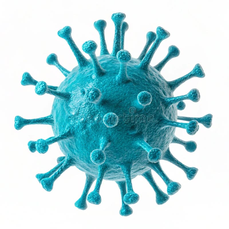 Cyan 3D Virus on Transparent Background Stock Illustration ...