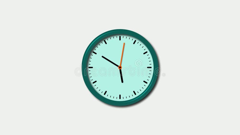 Cyan Dark Counting Down 3d Wall Clock in White Background Stock Footage ...