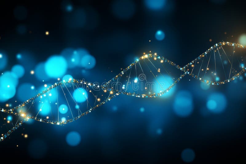 Cyan Dna Genome Poster with Copy Space for Scientific Presentation or ...