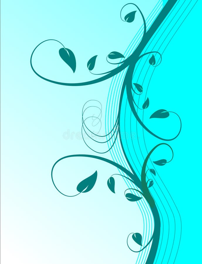 Cyan Floral Background stock vector. Illustration of background - 4600564