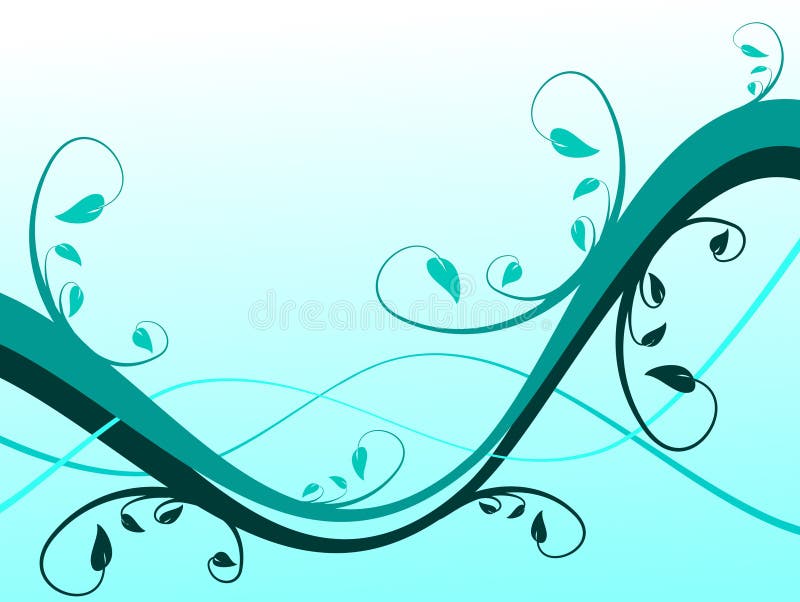 Cyan Floral Background Illustration Stock Vector - Illustration of ...