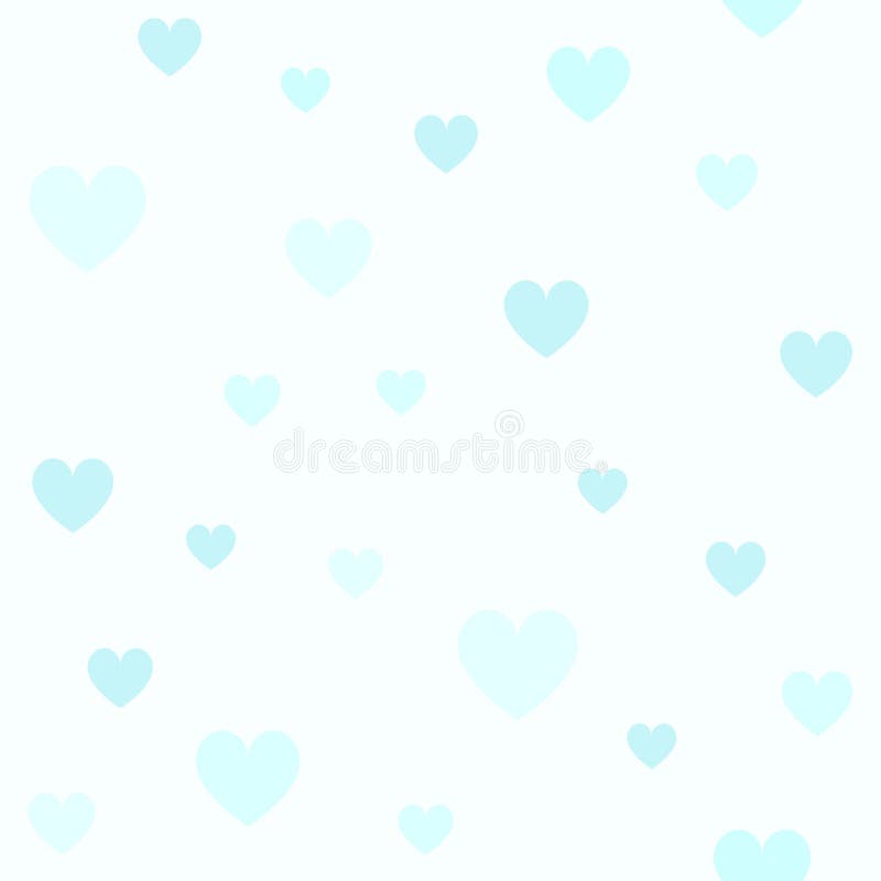 Cyan Heart Pattern. Seamless Vector Stock Vector - Illustration of ...