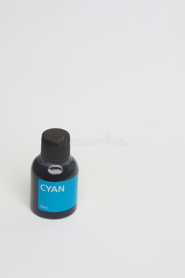 Cyan Ink stock image. Image of printer, bottle, color - 10839803