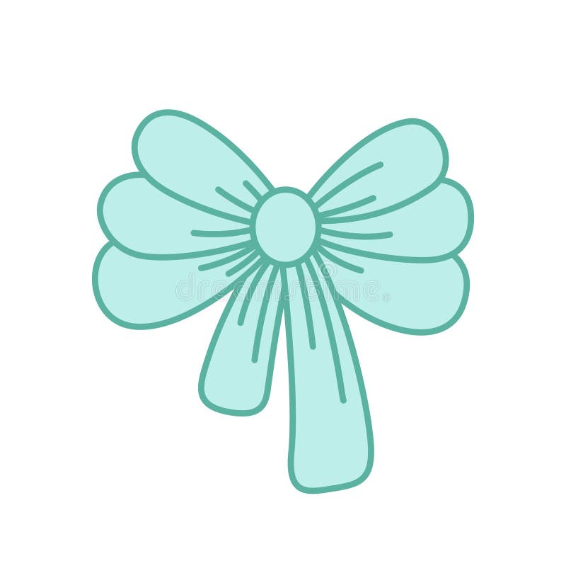 Cyan Lush Bow. Cartoon Bow. Cartoon, Vector. Stock Vector ...